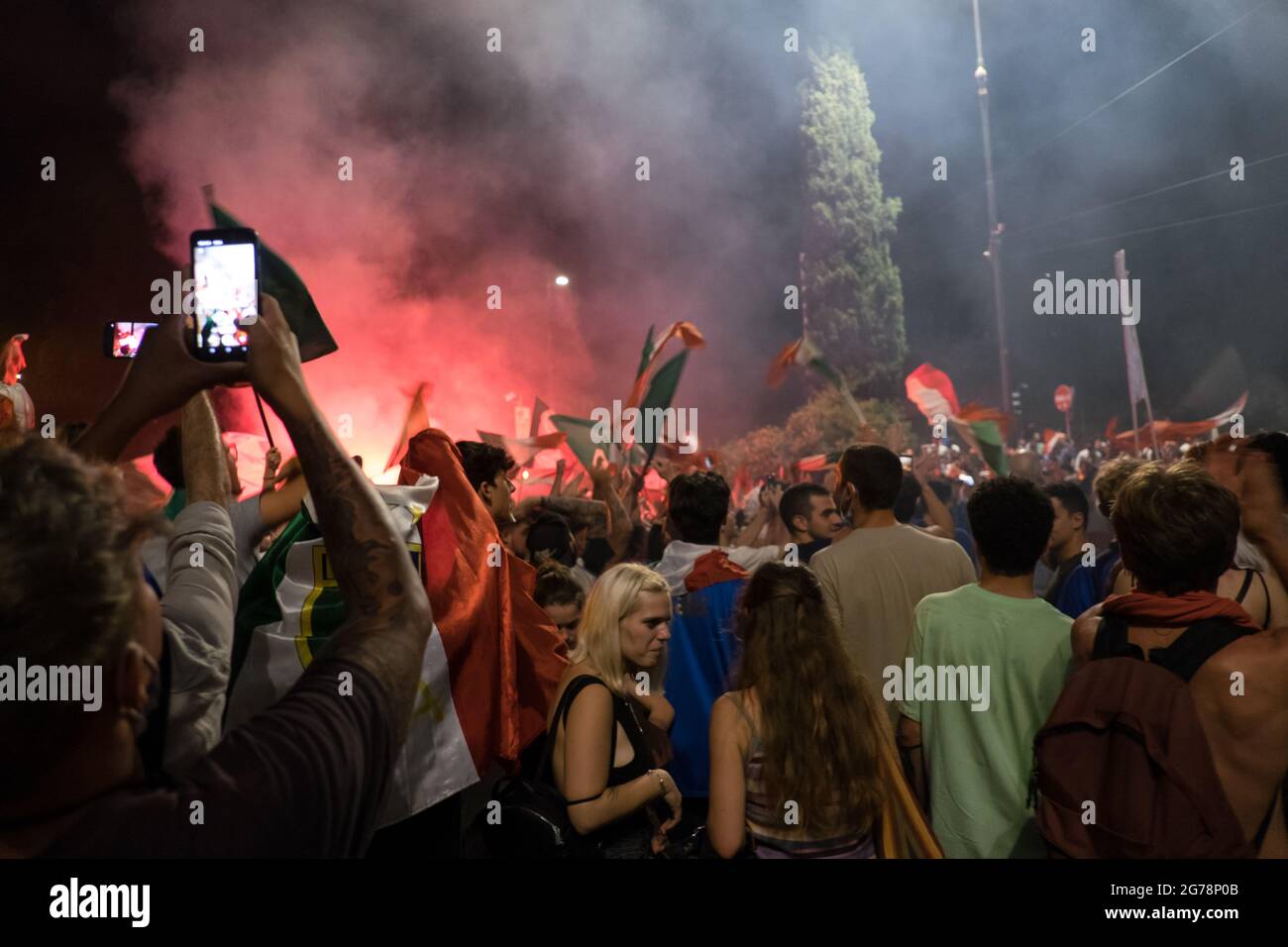 Italians Celebrate UEFA Euro 2020 Football Cup Victory in Rome ...