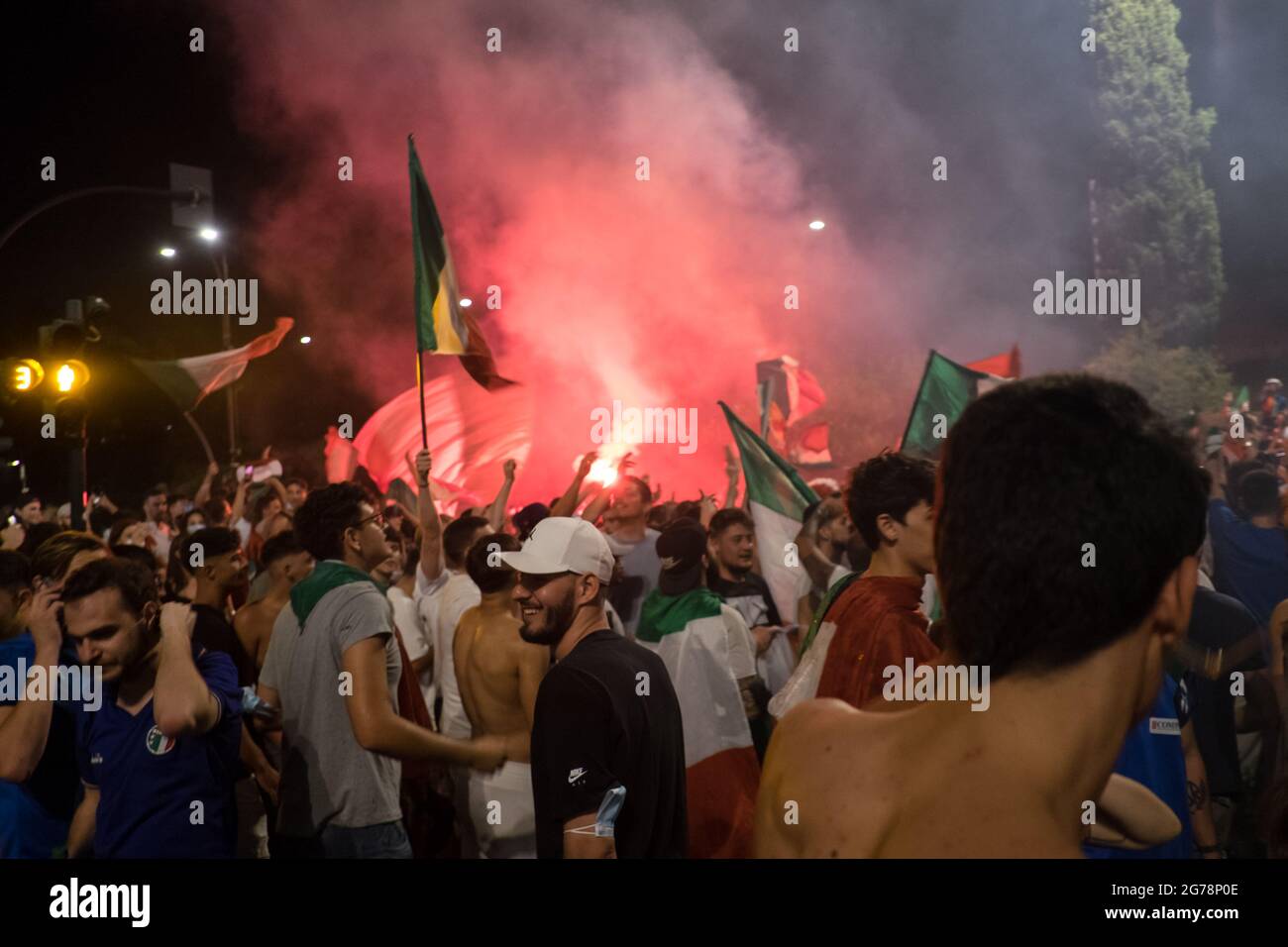 Italians Celebrate UEFA Euro 2020 Football Cup Victory in Rome ...