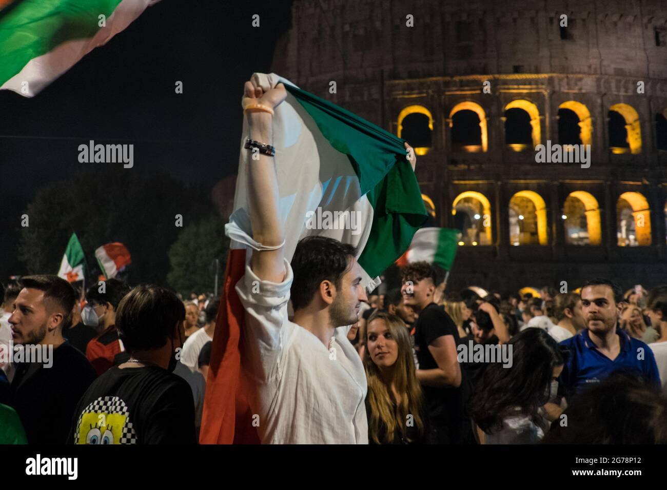 Italians Celebrate UEFA Euro 2020 Football Cup Victory in Rome ...