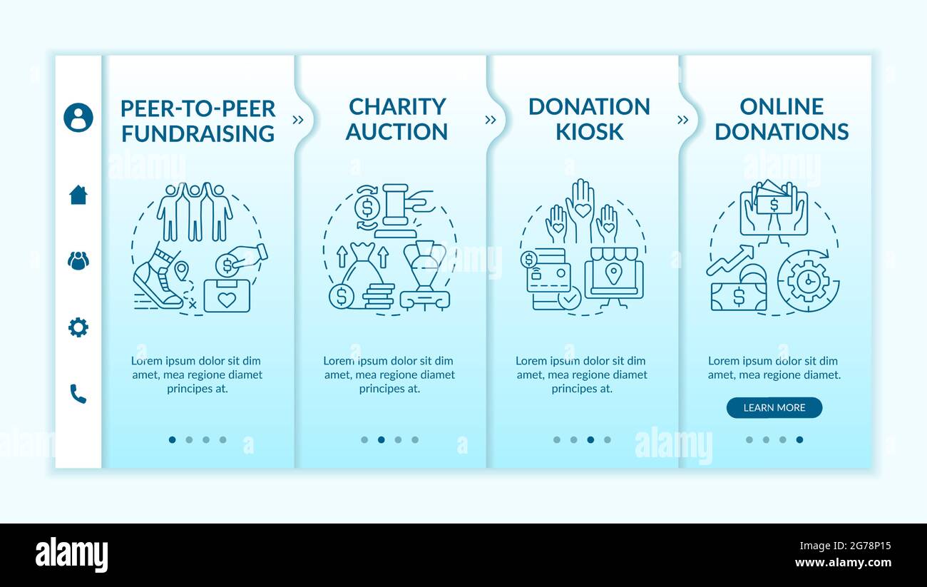 Raising money event ideas onboarding vector template Stock Vector Image ...