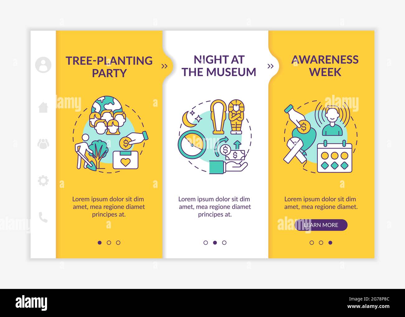 Gathering money campaign ideas onboarding vector template Stock Vector ...