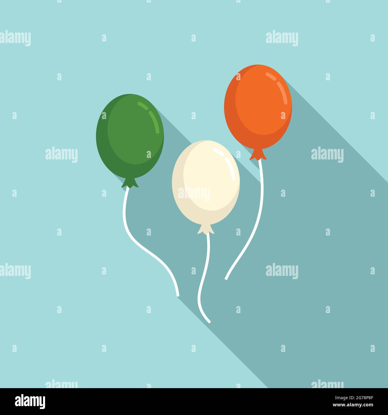 Ireland balloons icon flat vector. Green irish balloon. Lucky balloons ...