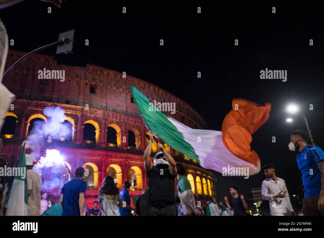Italians Celebrate UEFA Euro 2020 Football Cup Victory in Rome ...