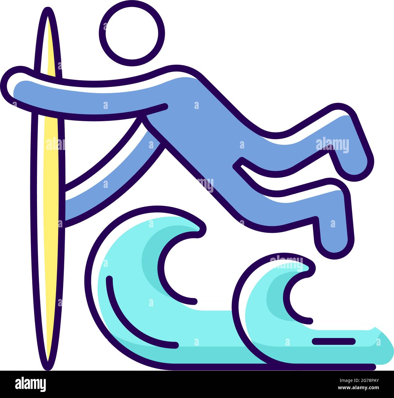 Superman surfing technique RGB color icon Stock Vector Image & Art - Alamy