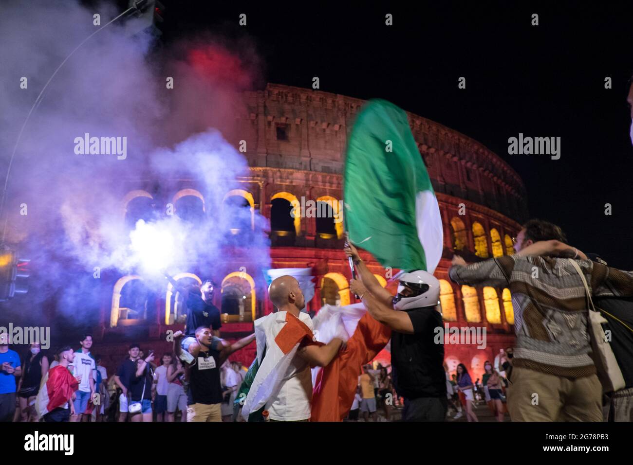 Italians Celebrate UEFA Euro 2020 Football Cup Victory in Rome ...