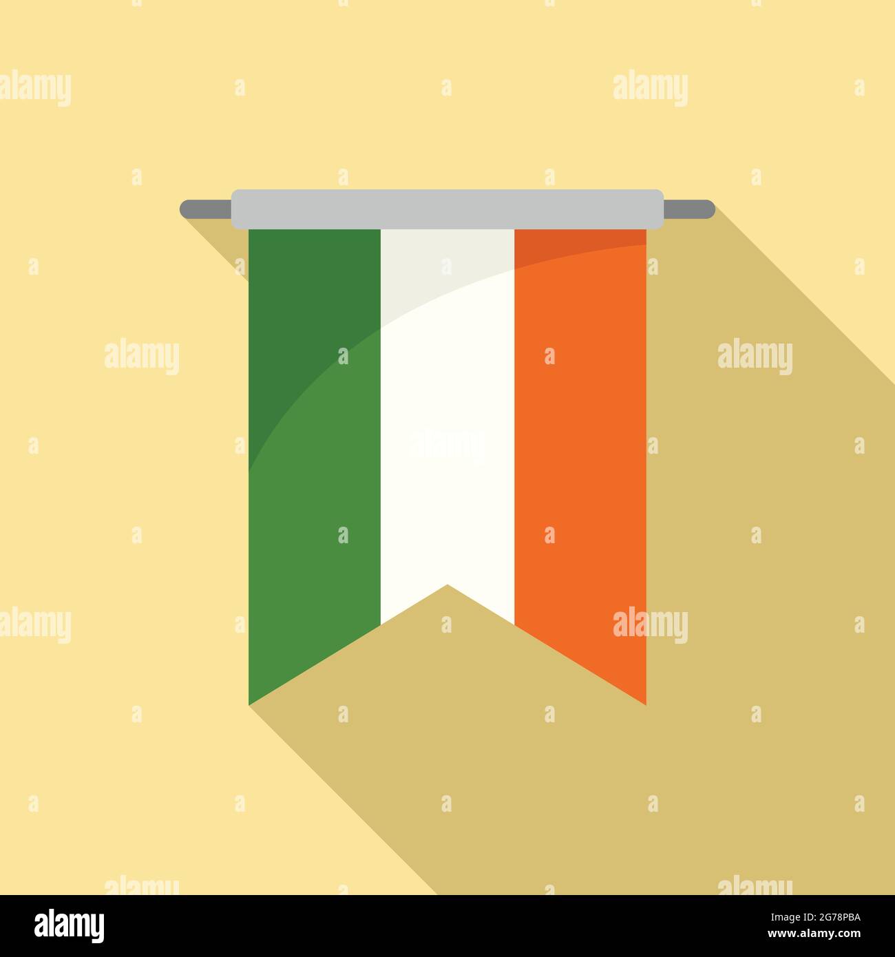 Ireland banner icon flat vector. Irish flag. Ireland republic day Stock ...