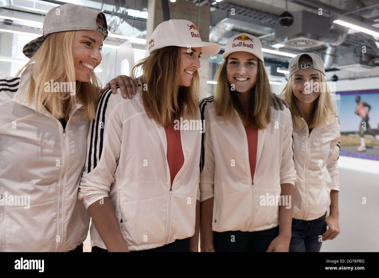 Prague, Czech Republic. 12th July, 2021. Czech beach volleyball players ...