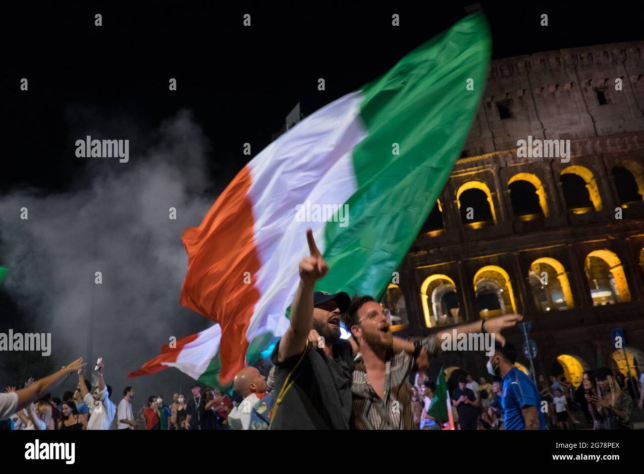 Italians Celebrate UEFA Euro 2020 Football Cup Victory in Rome ...