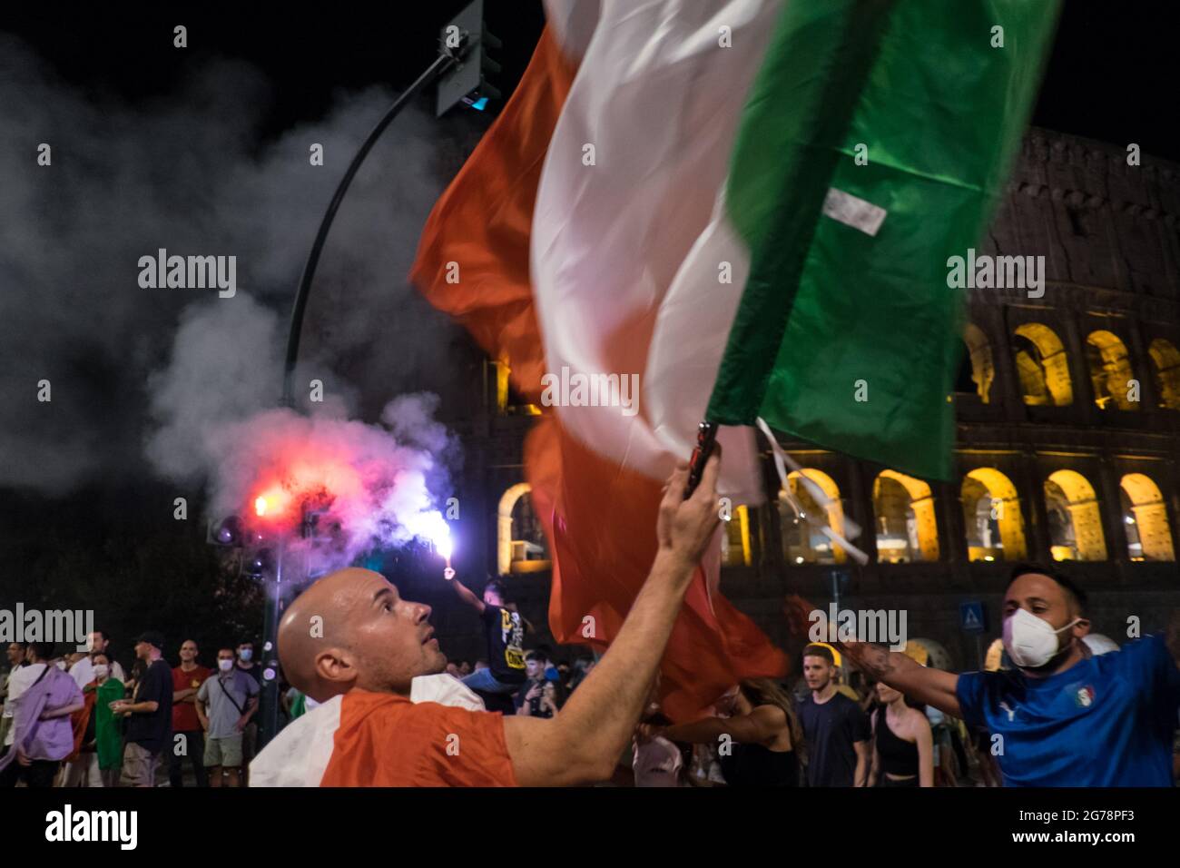 Italians Celebrate UEFA Euro 2020 Football Cup Victory in Rome ...