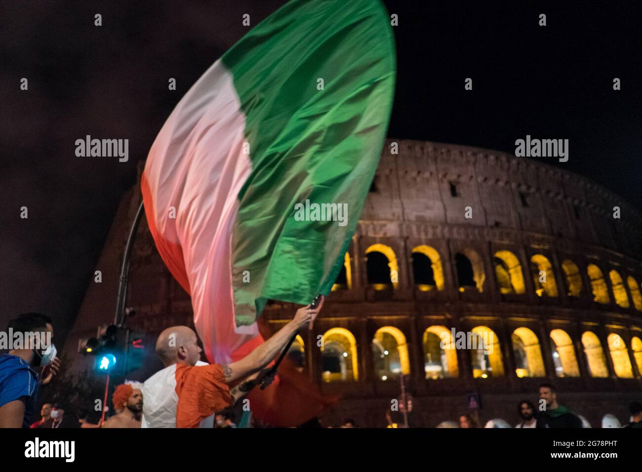 Italians Celebrate UEFA Euro 2020 Football Cup Victory in Rome ...