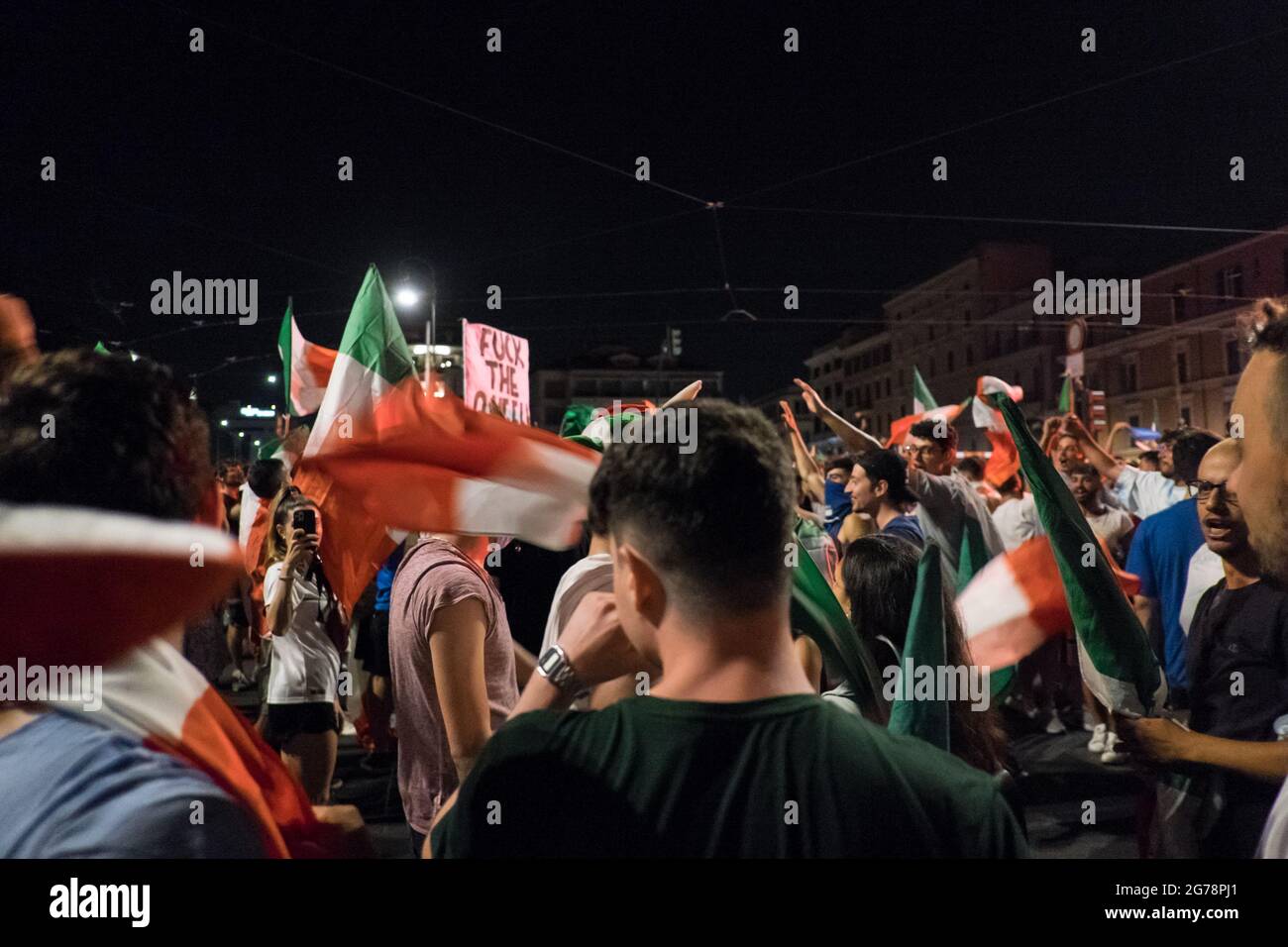 Italians Celebrate UEFA Euro 2020 Football Cup Victory in Rome ...