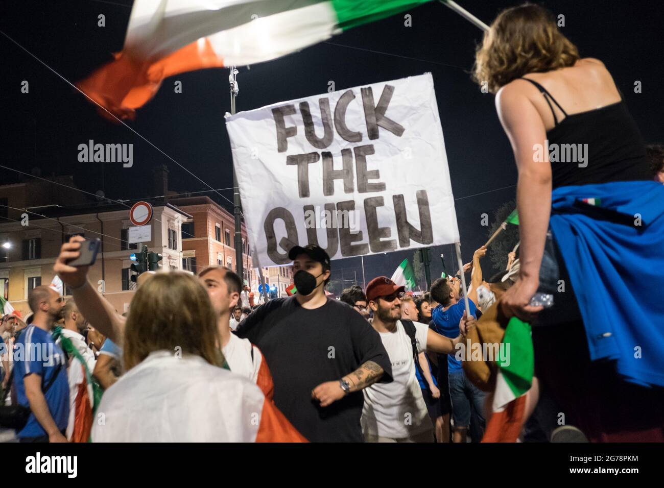 Italians Celebrate UEFA Euro 2020 Football Cup Victory in Rome ...