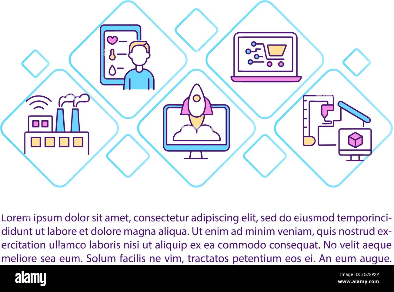 Modern engineering concept line icons with text Stock Vector Image ...
