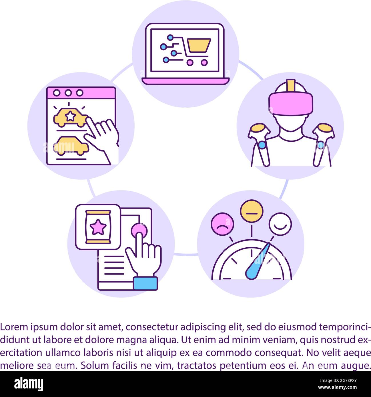 Modeling customer experience concept line icons with text Stock Vector ...