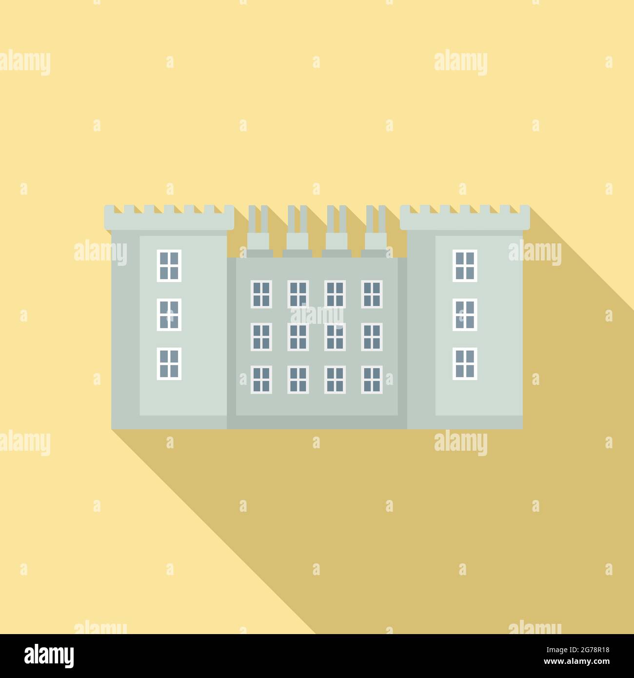 Dublin street building icon flat vector. Ireland city building ...