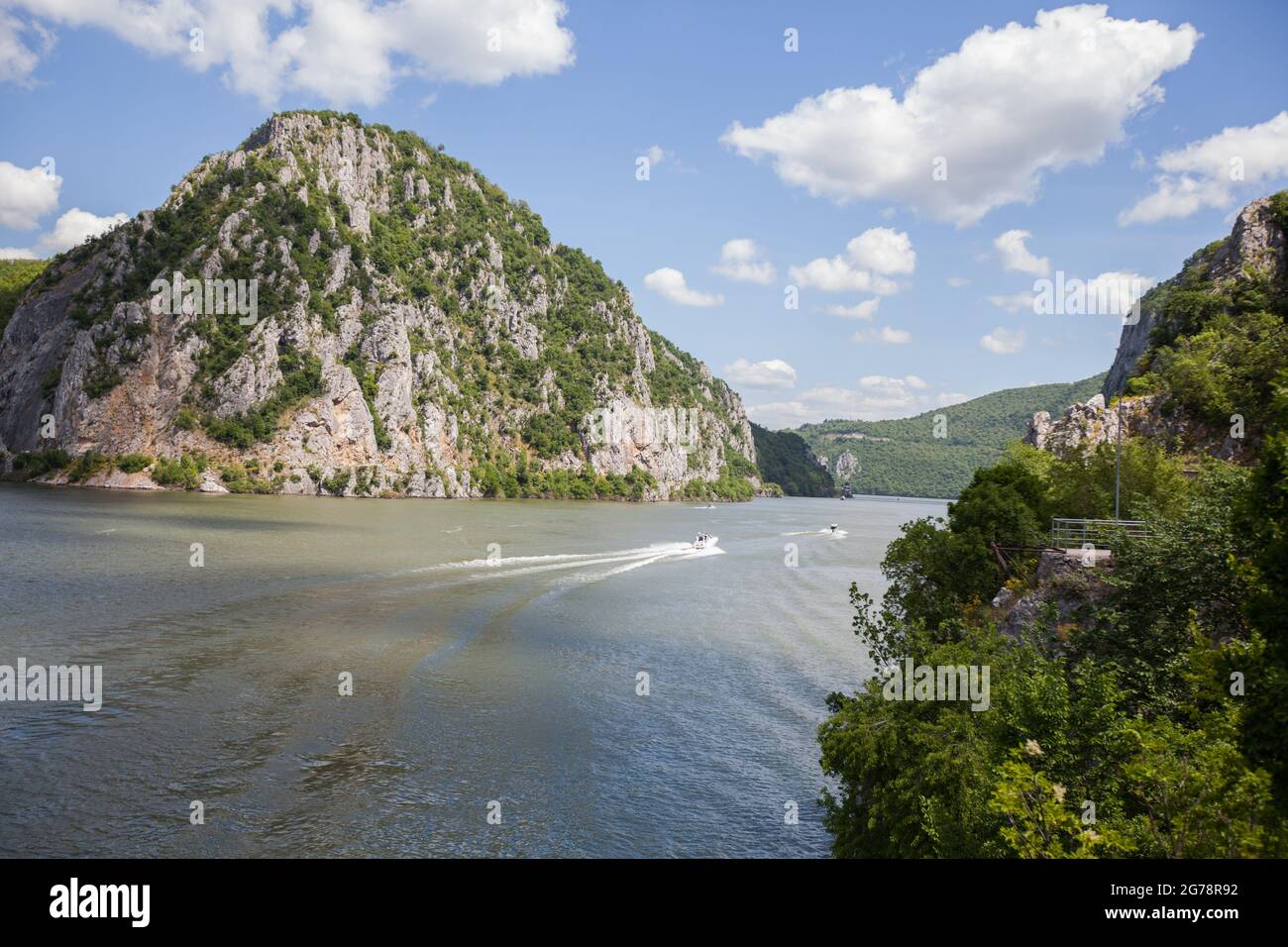 Danube River cruise ship , beautiful nature landscape, travel ...