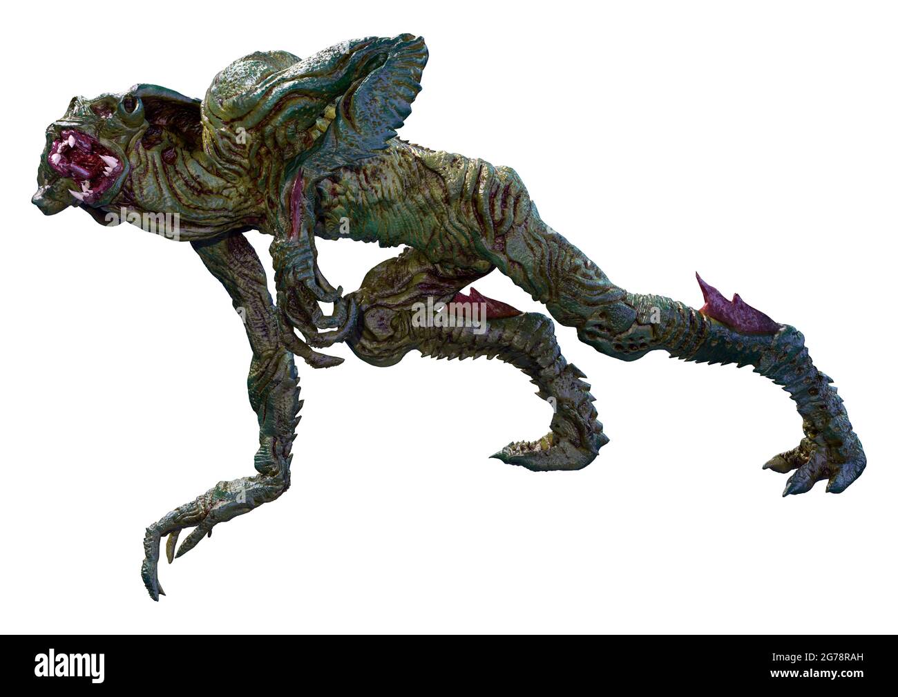 3D rendering of a green alien isolated on white background Stock Photo ...