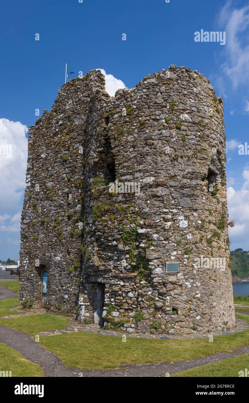 The tower of Tenby Castle on Castle Hill, Tenby, Pembrokeshire, Wales ...