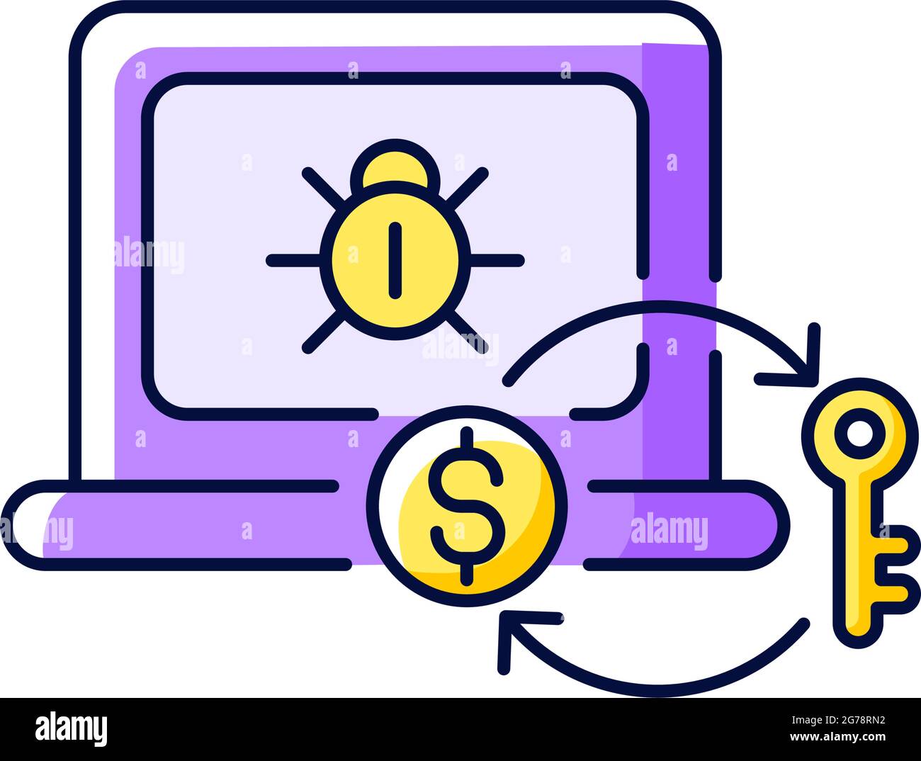 Ransomware purple RGB color icon Stock Vector Image & Art - Alamy