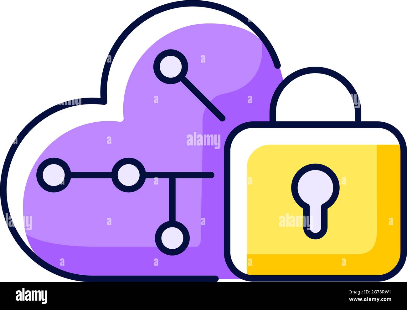 Cloud encryption purple RGB color icon Stock Vector Image & Art - Alamy