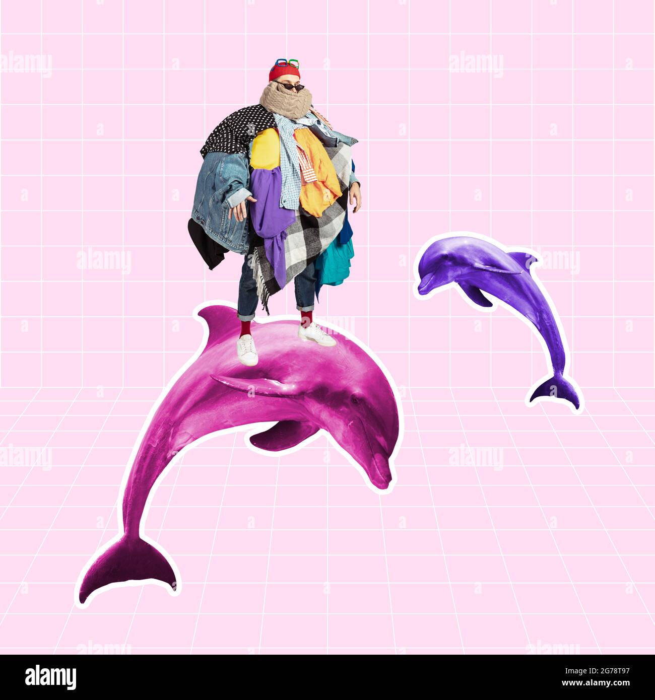 Contemporary art collage. Inspiration, idea, trendy urban magazine ...