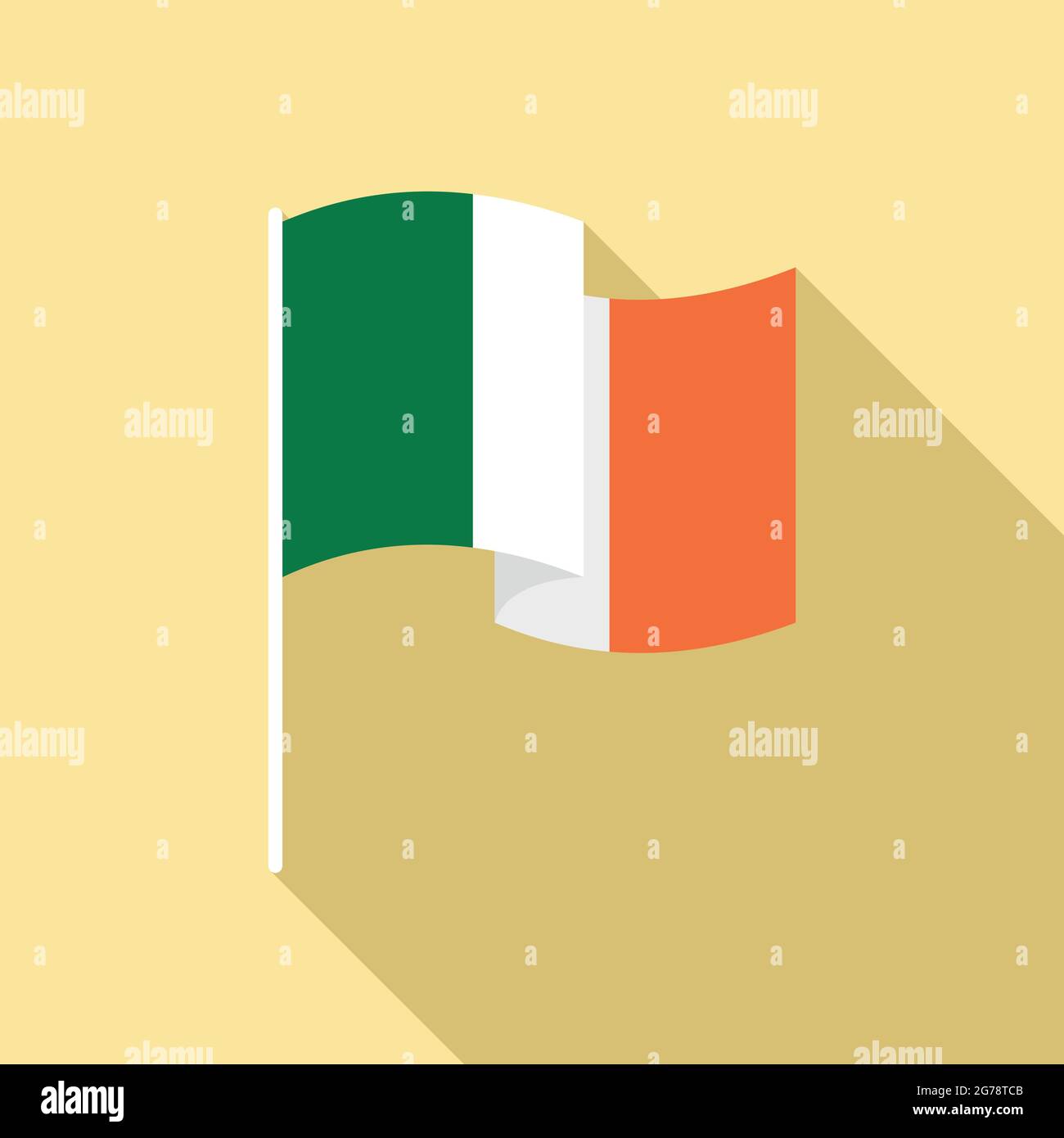 Ireland flag icon flat vector. Irish republic flag. National ireland ...