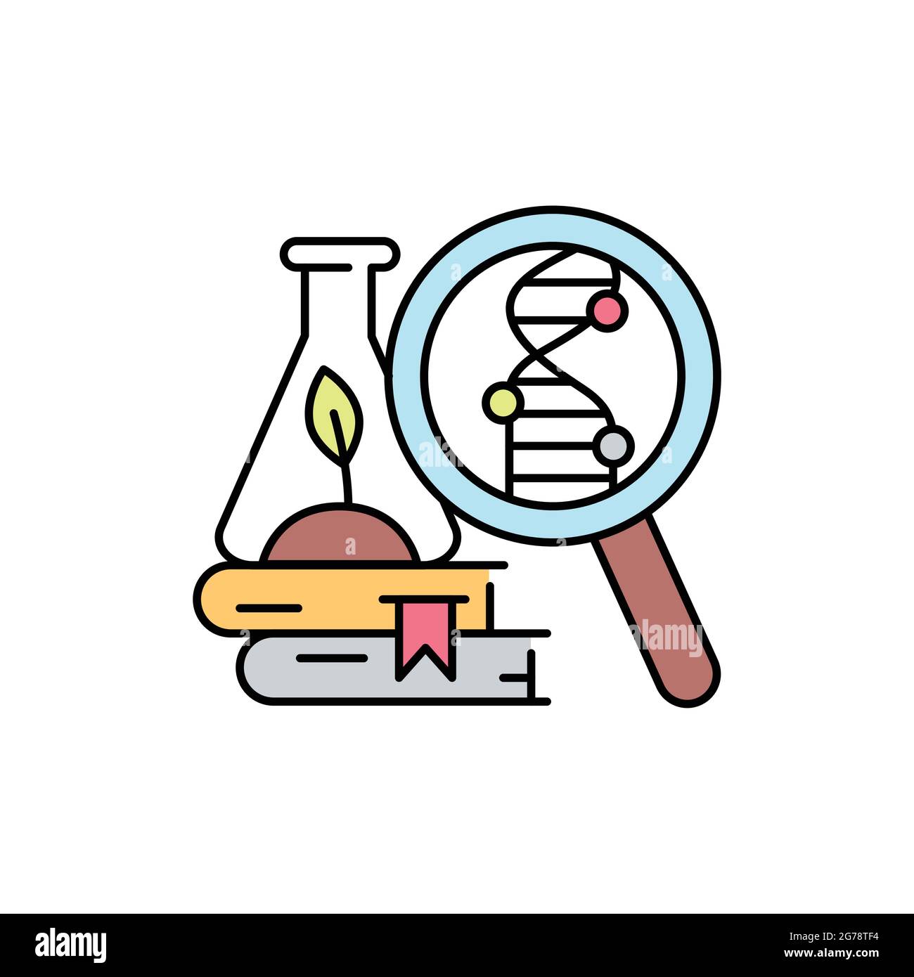 Biology color line icon. Isolated vector element. Outline pictogram for ...
