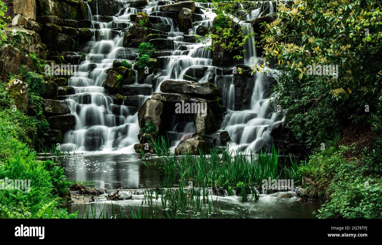 Long exposure pic of the cascade waterfall in Virginia water - Egham ...