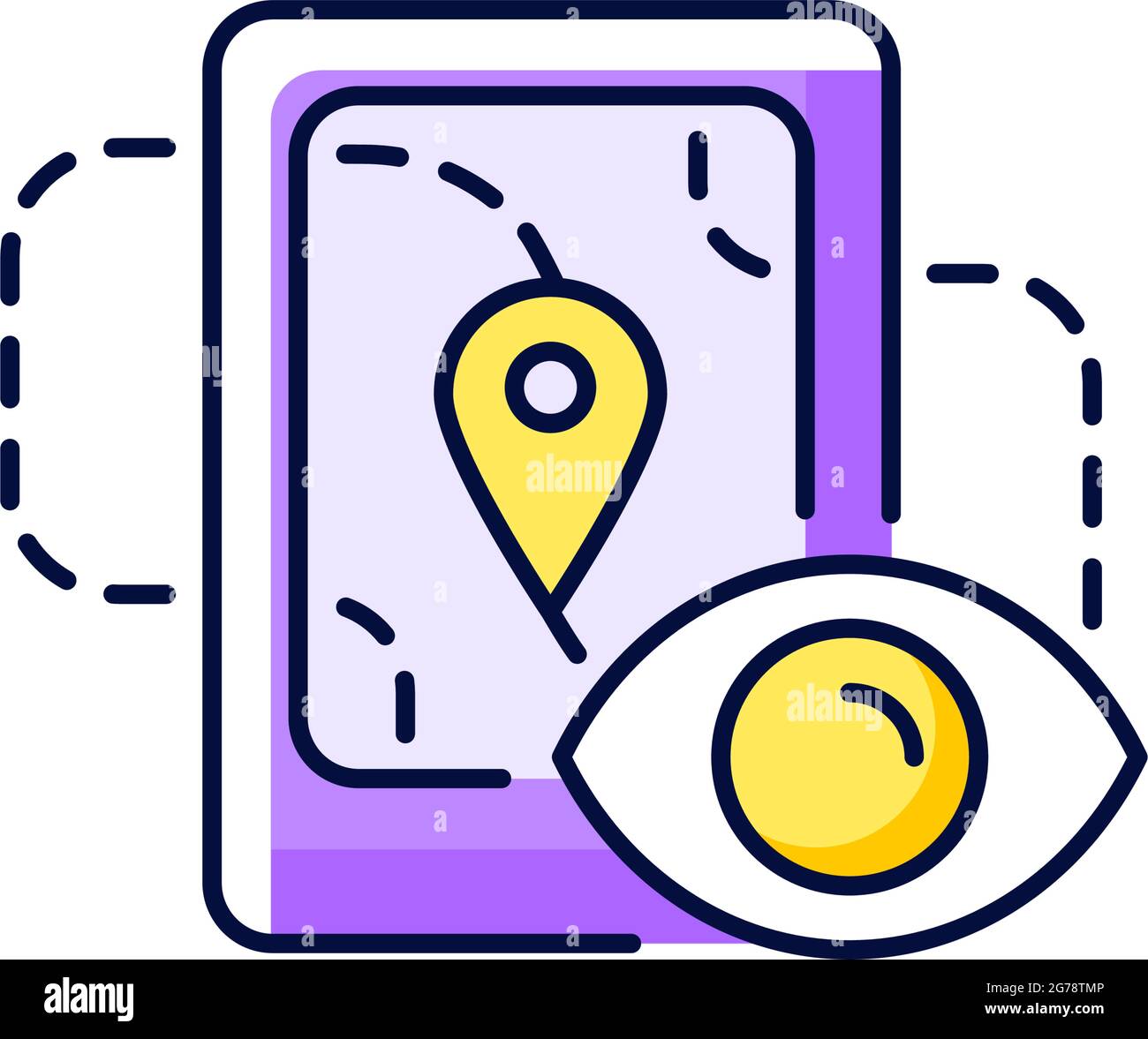 Location tracking purple RGB color icon Stock Vector Image & Art - Alamy
