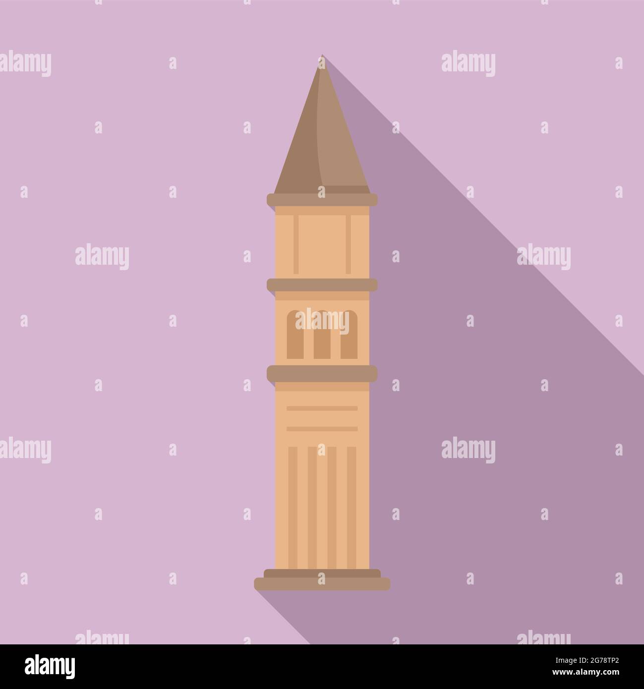 City tower icon flat vector. Landscape building. Skyline tower Stock ...