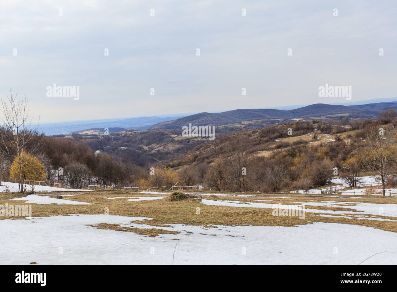 Nature Landscape. Winter daylight. Mountain range in eastern Serbia ...