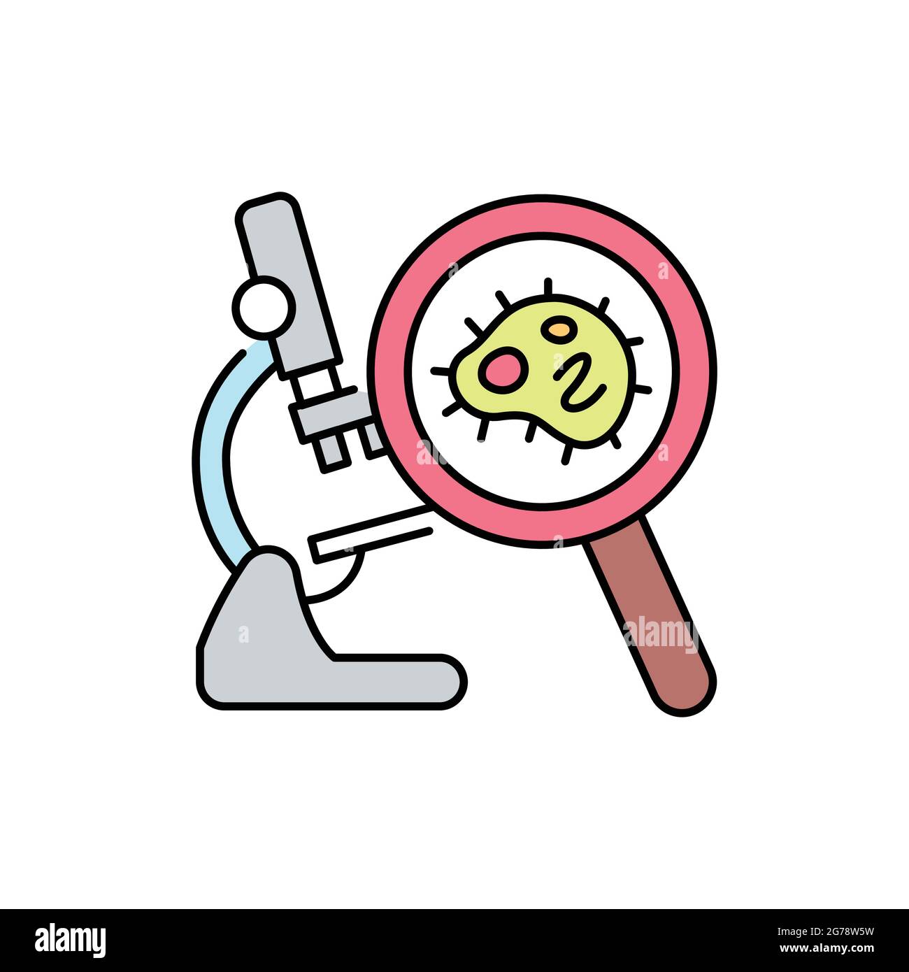 Microbiology color line icon. Isolated vector element. Outline ...
