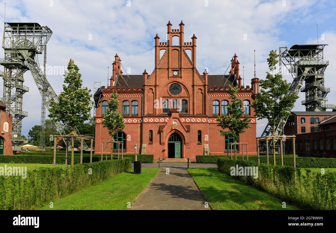 Building and winding towers, Zeche Zollern former colliery and hard ...