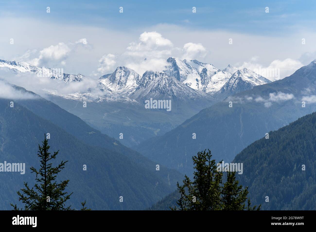 Europe, Austria, Tyrol, Ötztal Alps, Ötztal, view from the hunting ...