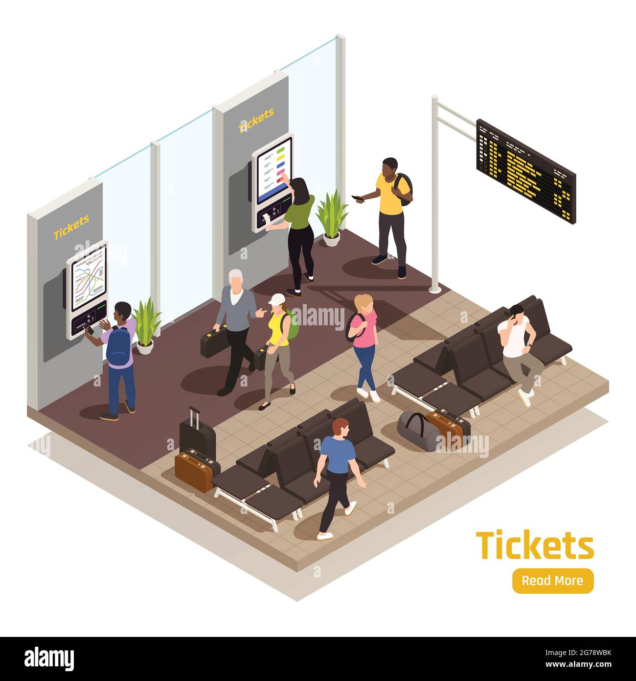 User friendly technologies isometric composition with self service ...