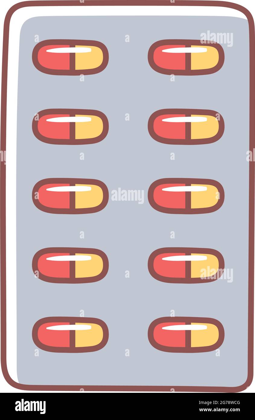 pills in blister pack Stock Vector Image & Art - Alamy