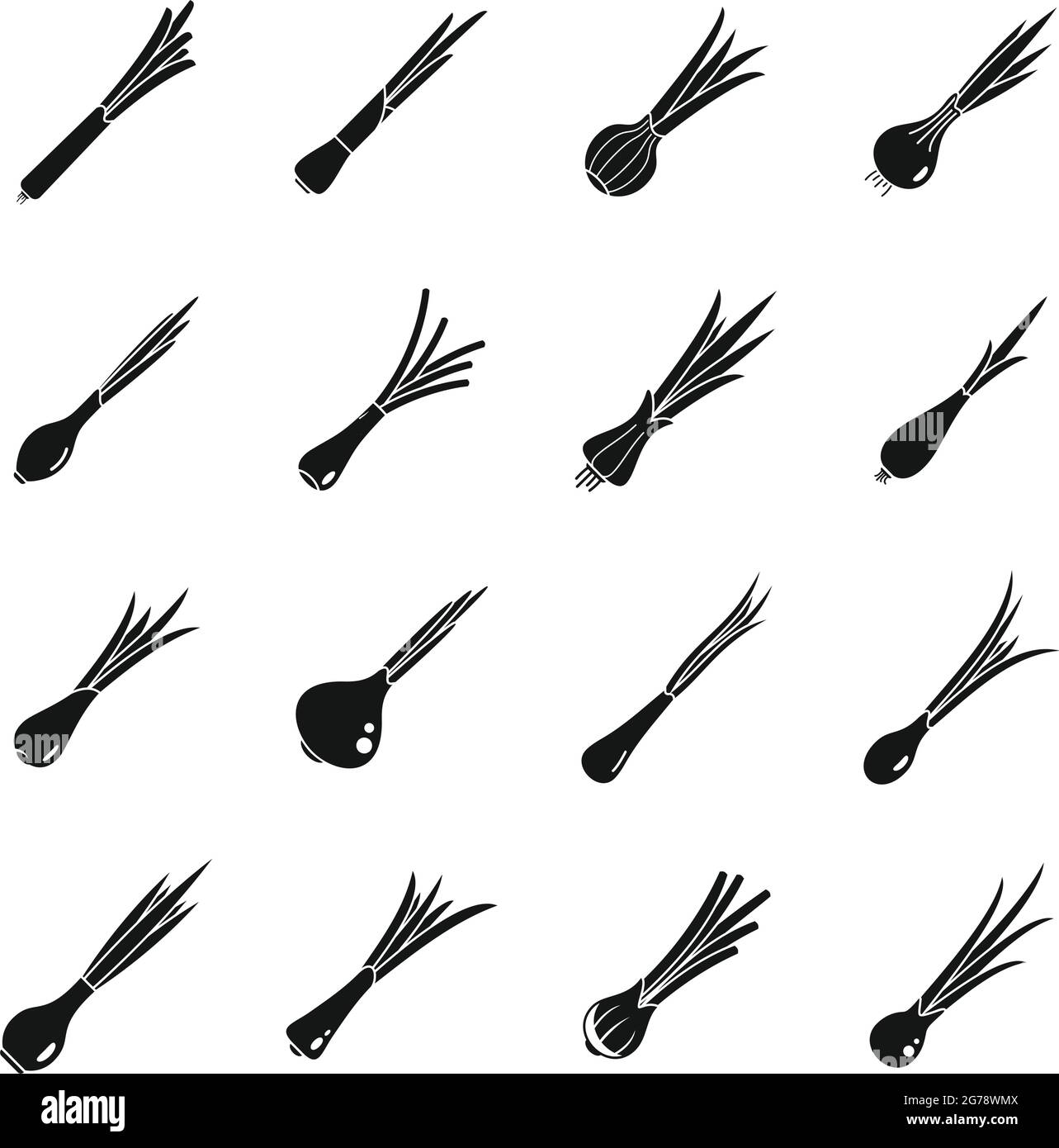 Agriculture chives icons set simple vector. Farming plant. Fresh chives ...