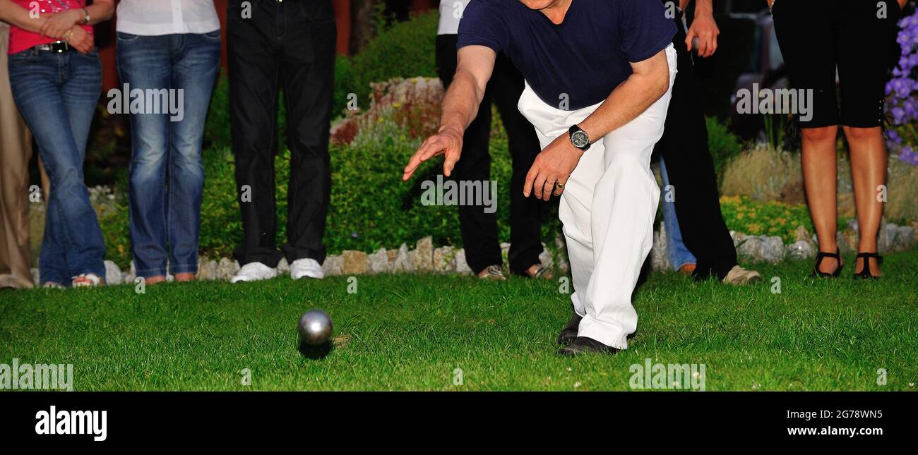 French People Playing Boules In High Resolution Stock Photography and ...