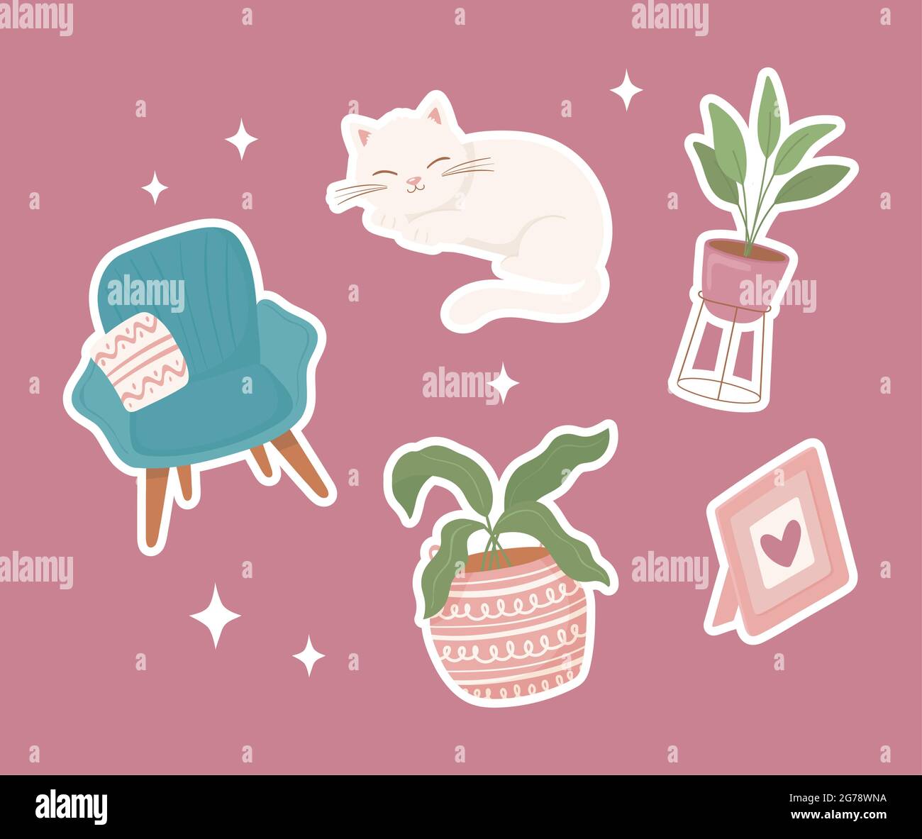 set of stickers Stock Vector Image & Art - Alamy