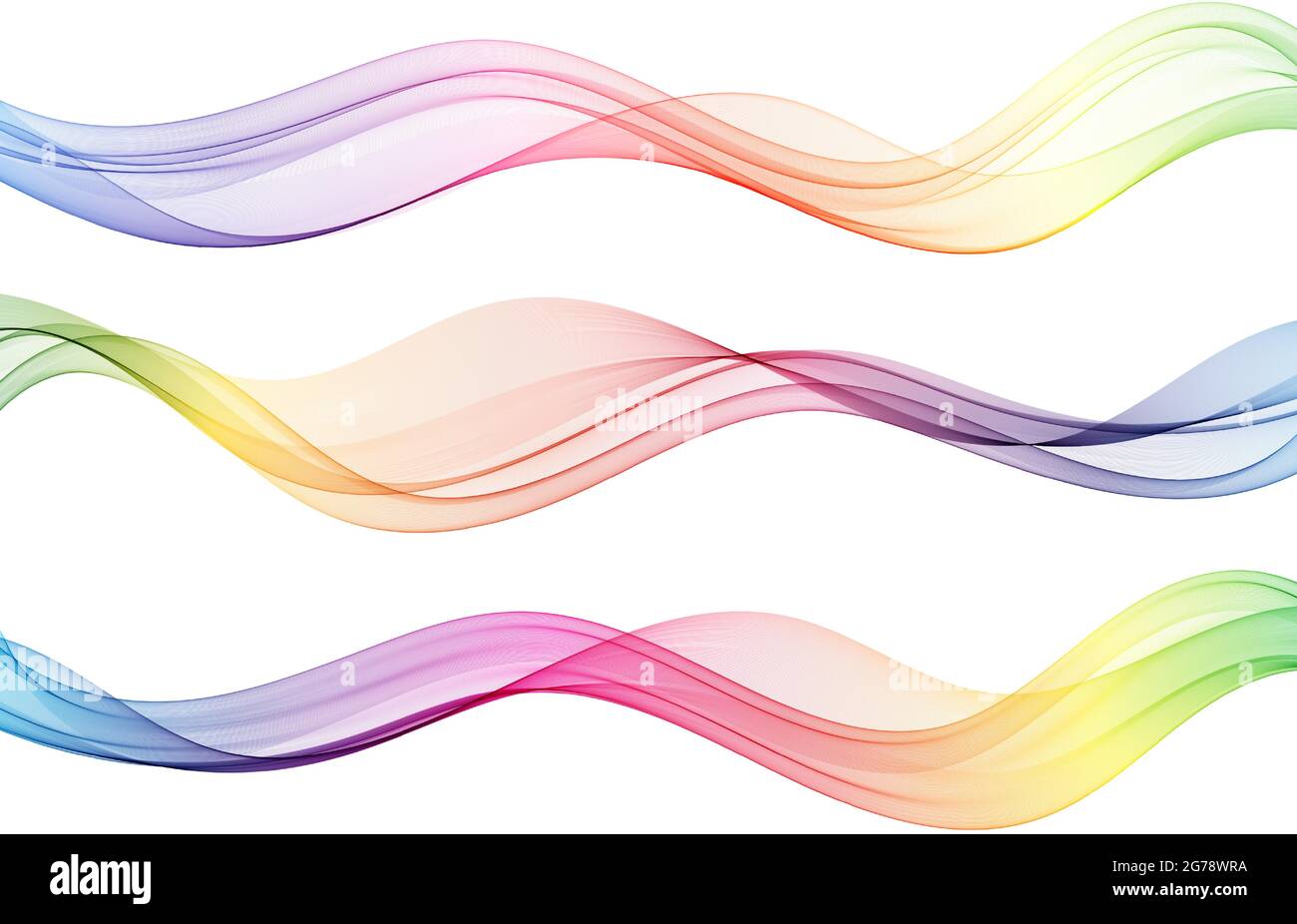 A set of transparent waves.Abstract colour background waves Stock ...