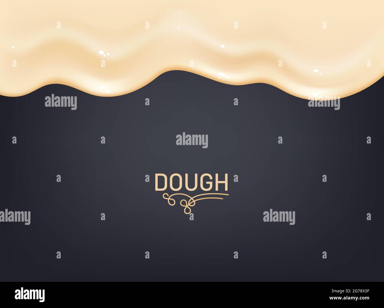 Realistic kneading dough border. Design concept for baking, pizza ...