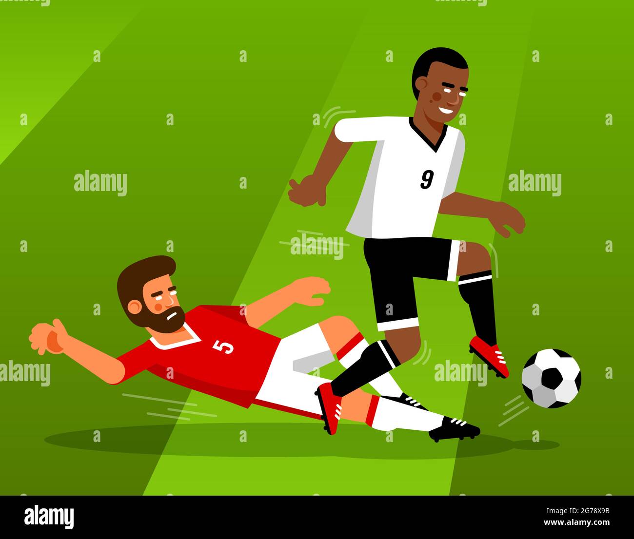 Cartoon Illustration Footballer Kicking Football High Resolution Stock ...