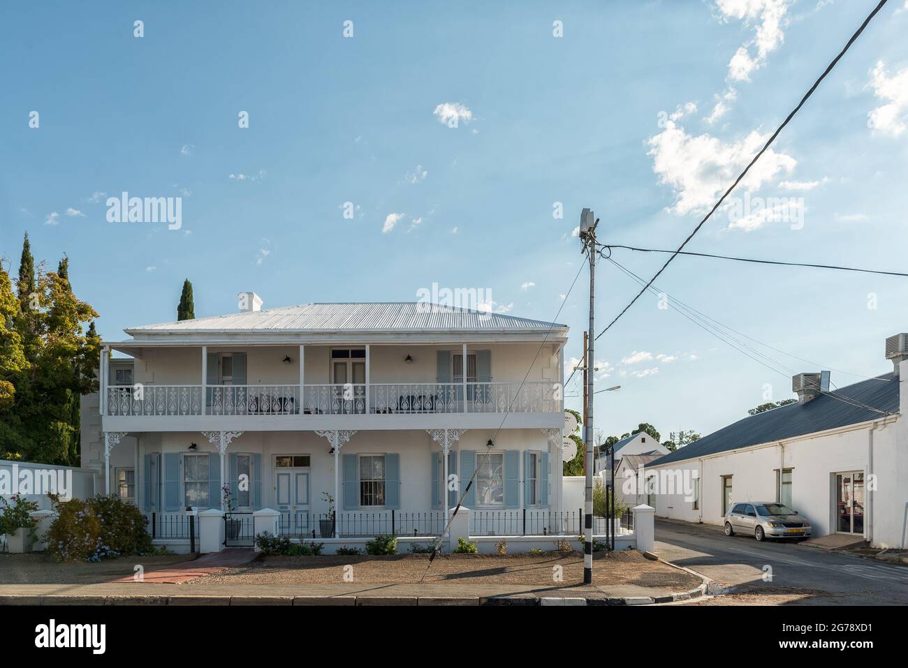 PRINCE ALBERT, SOUTH AFRICA - APRIL 20, 2021: A street scene, with ...