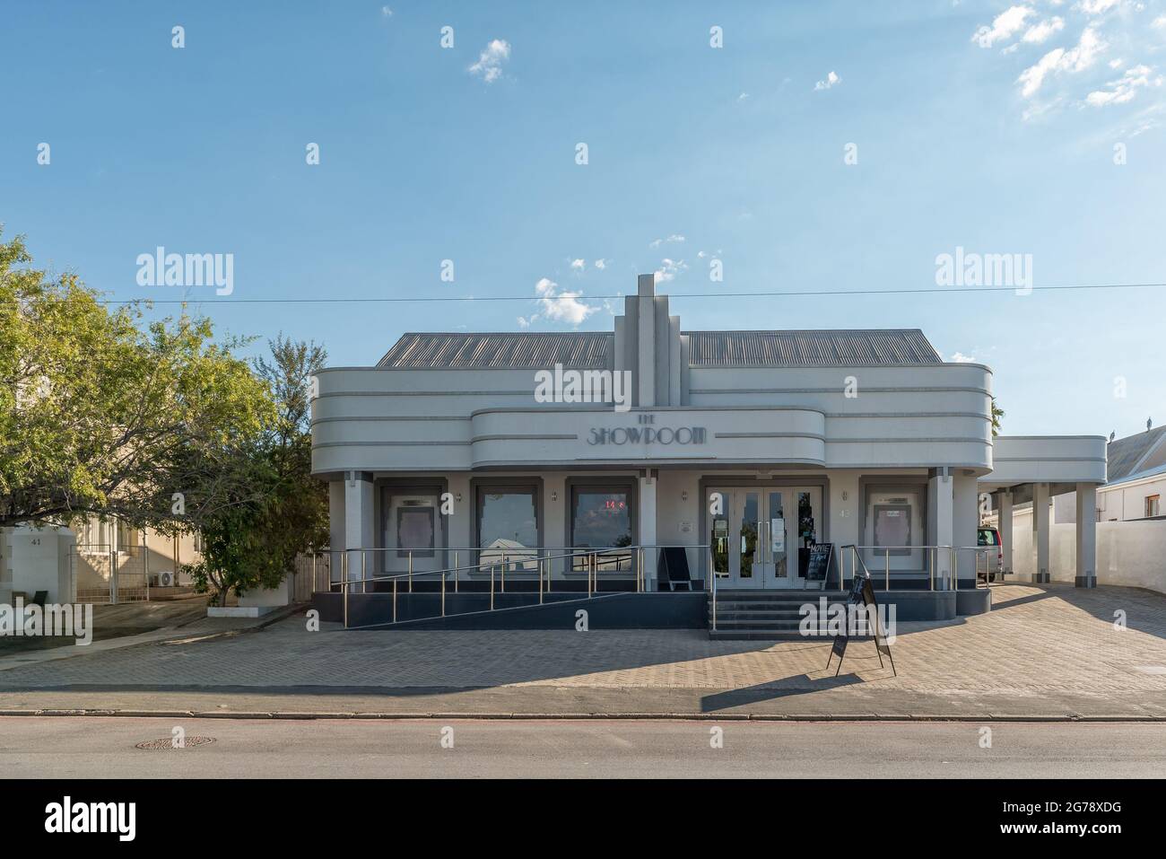 PRINCE ALBERT, SOUTH AFRICA - APRIL 20, 2021: A street scene, with the ...