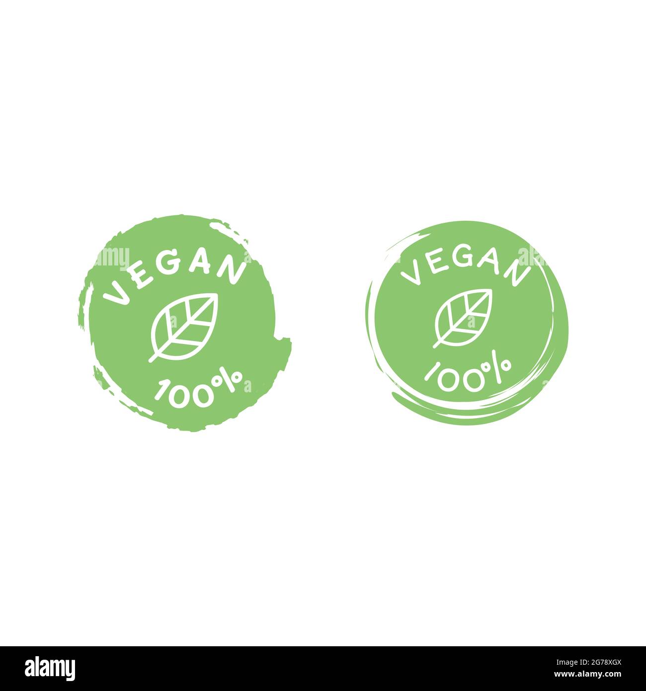Vegan food and products vector label icon set. 100 % vegan circle ...