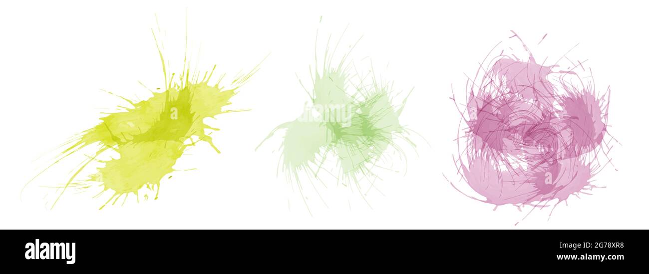 set of colored watercolor spots for decoration and creative design ...