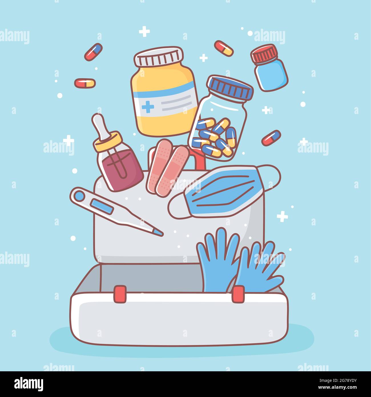 Medications kit first aid Stock Vector Images - Alamy