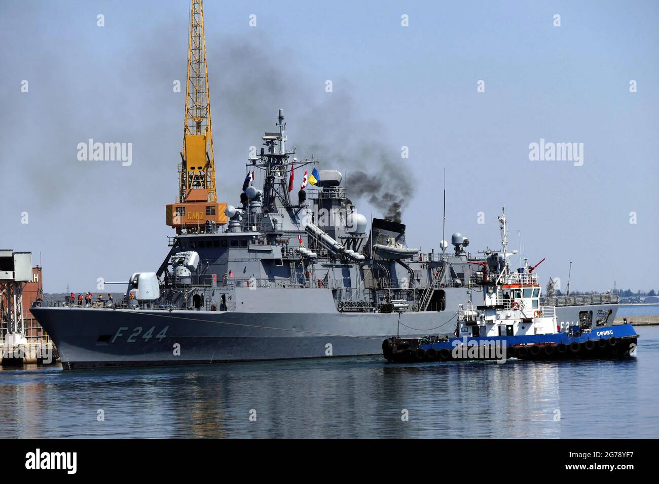 ODESA, UKRAINE - JULY 10, 2021 - TCG Barbaros (F244) frigate of the ...