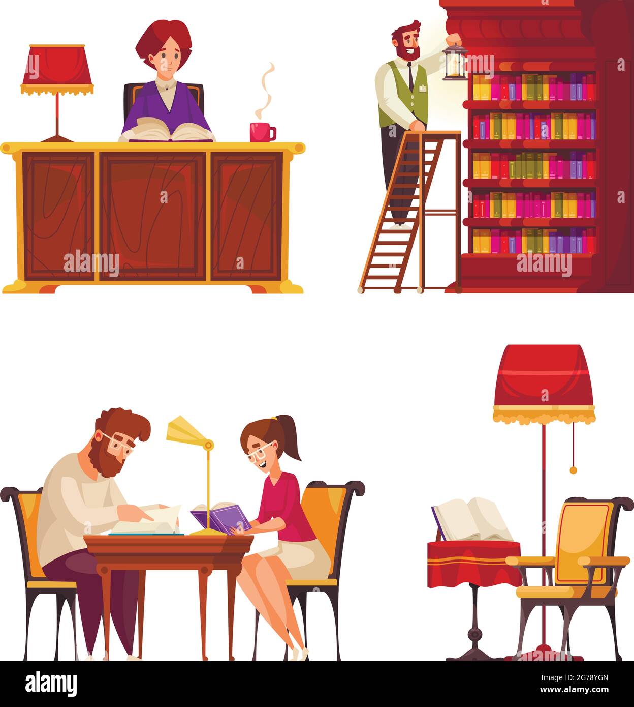 Vintage librarian Stock Vector Images - Alamy
