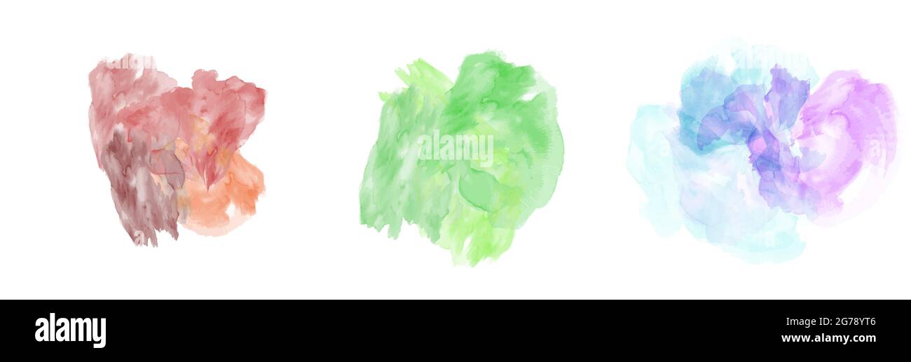 set of colored watercolor spots for decoration and creative design ...